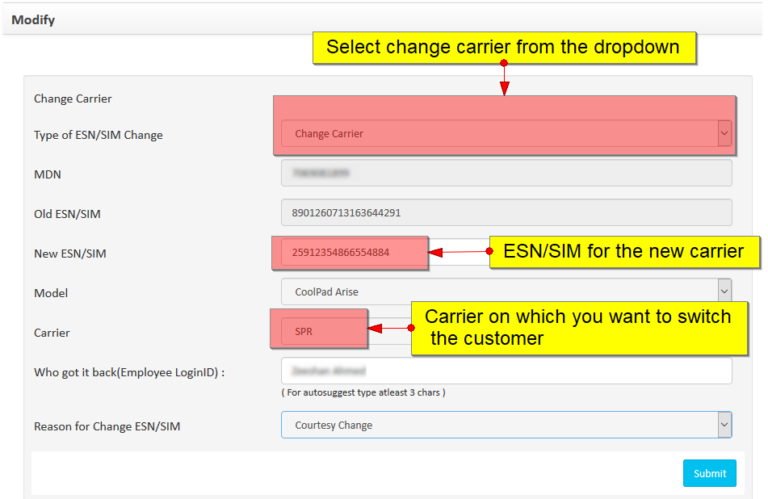 How to do a carrier change? – User Guide