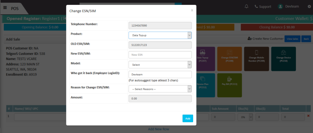 CHANGE ESN/SIM (PC208) – User Guide